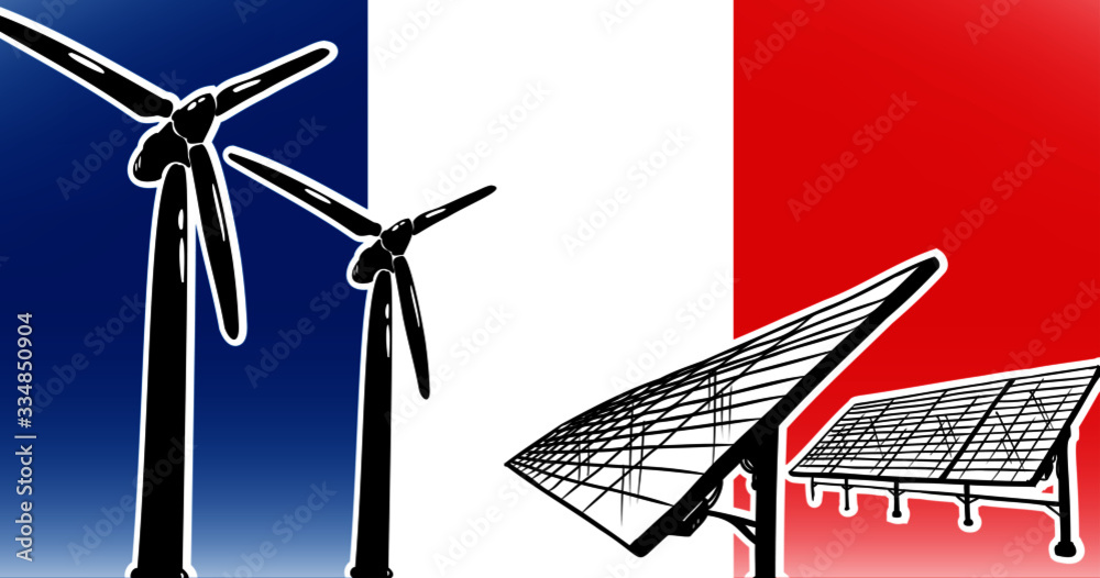 Renewable energy vector concept for France wind generators and solar ...