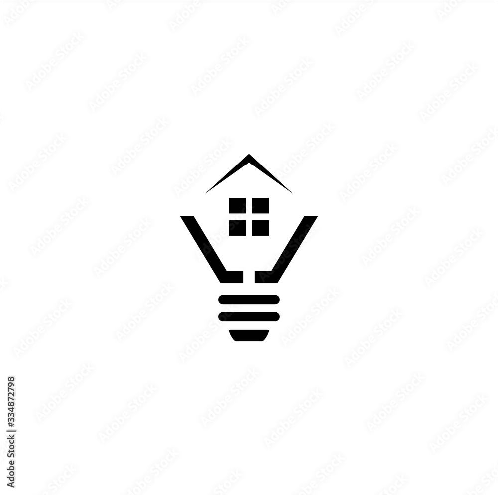 Vector de Stock logo Light Bulb House Home , logo home buld , logo buld ...