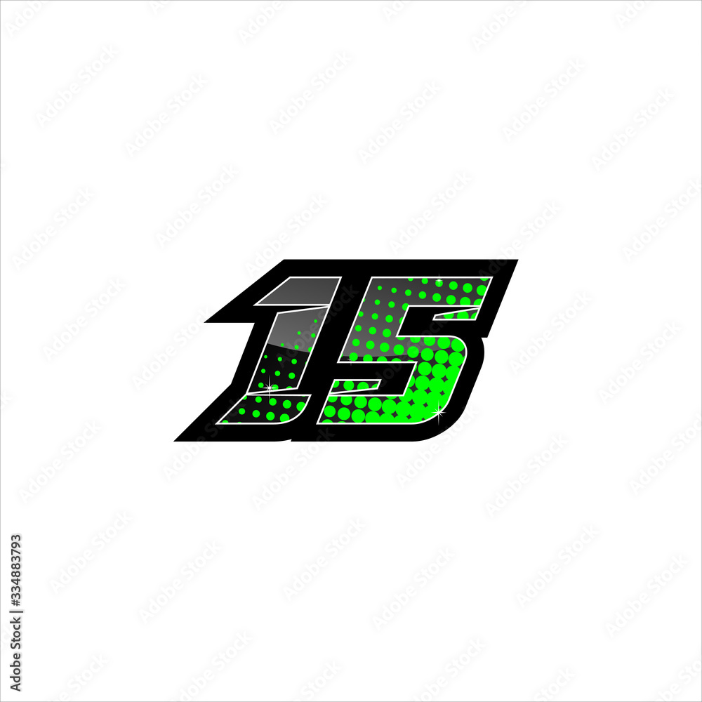 Vector Racing number 15, start racing number, sport race number with ...
