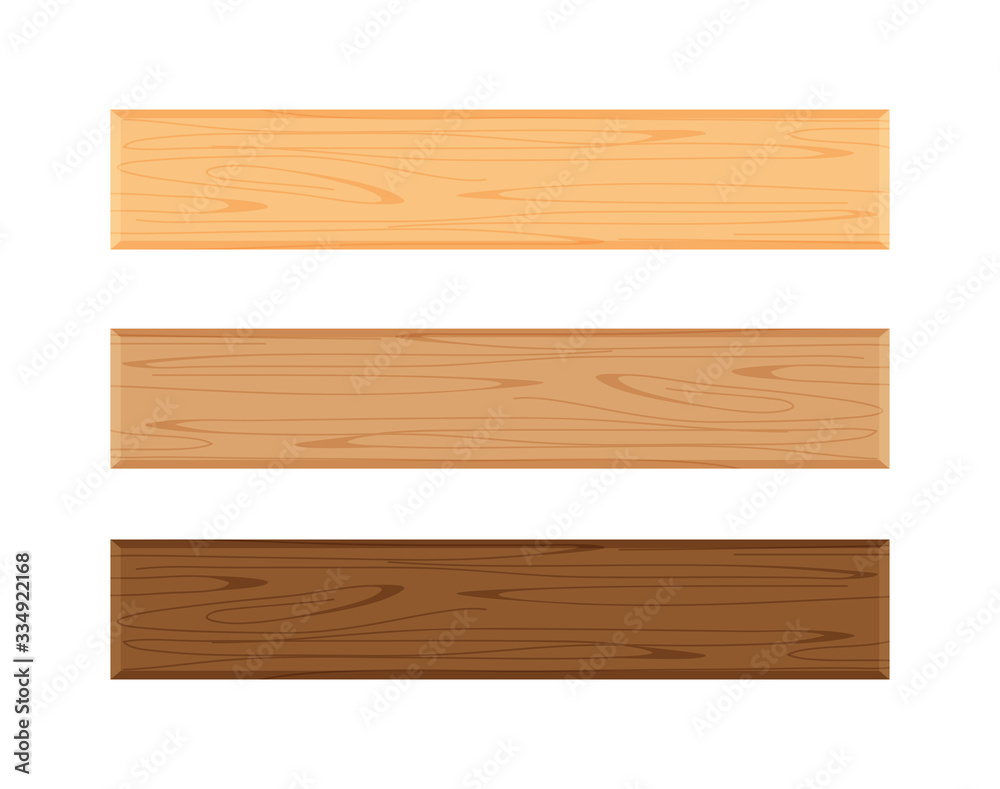 wood plank board isolated on white background, horizontal plank, planks ...