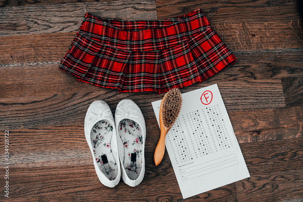 Hairbrush for spanking and report card. Domestic discipline and ...