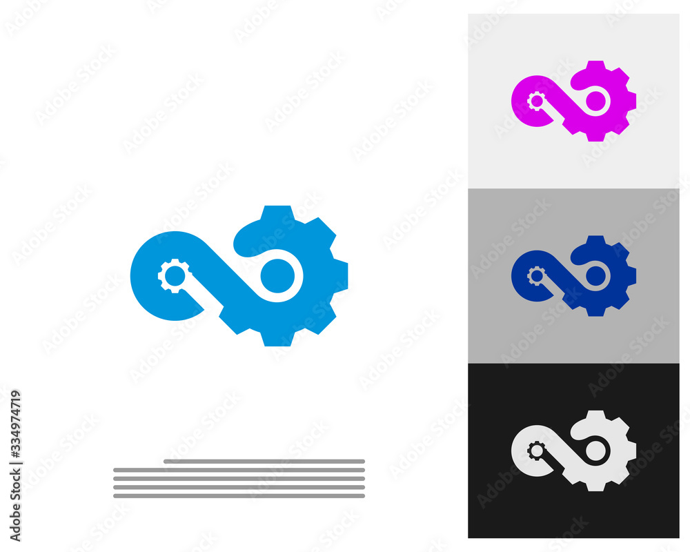 Infinity Gear logo vector template, Creative Infinity logo design ...