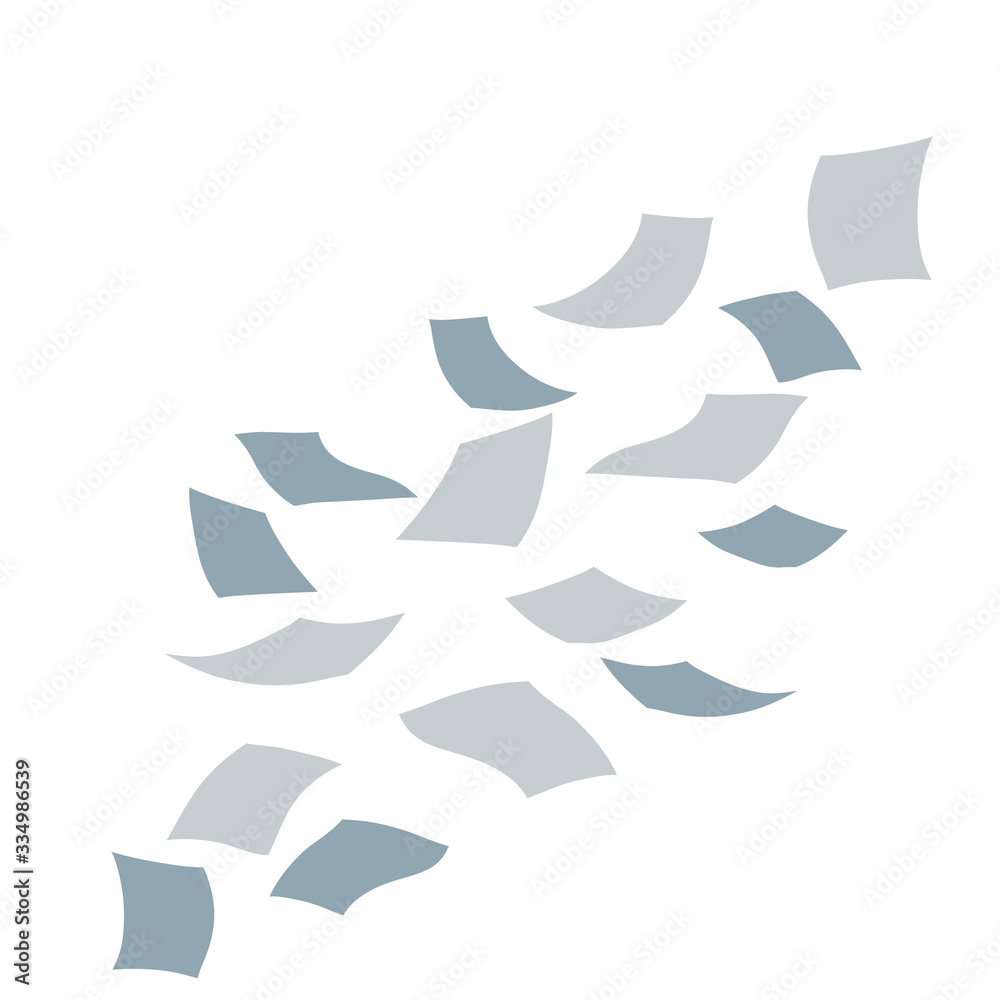 Flying white paper file documents. Stock Vector | Adobe Stock