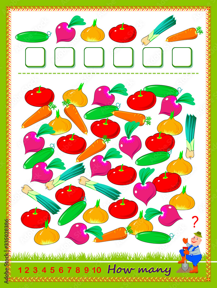Image vectorielle Stock Math education for children. Count quantity of ...