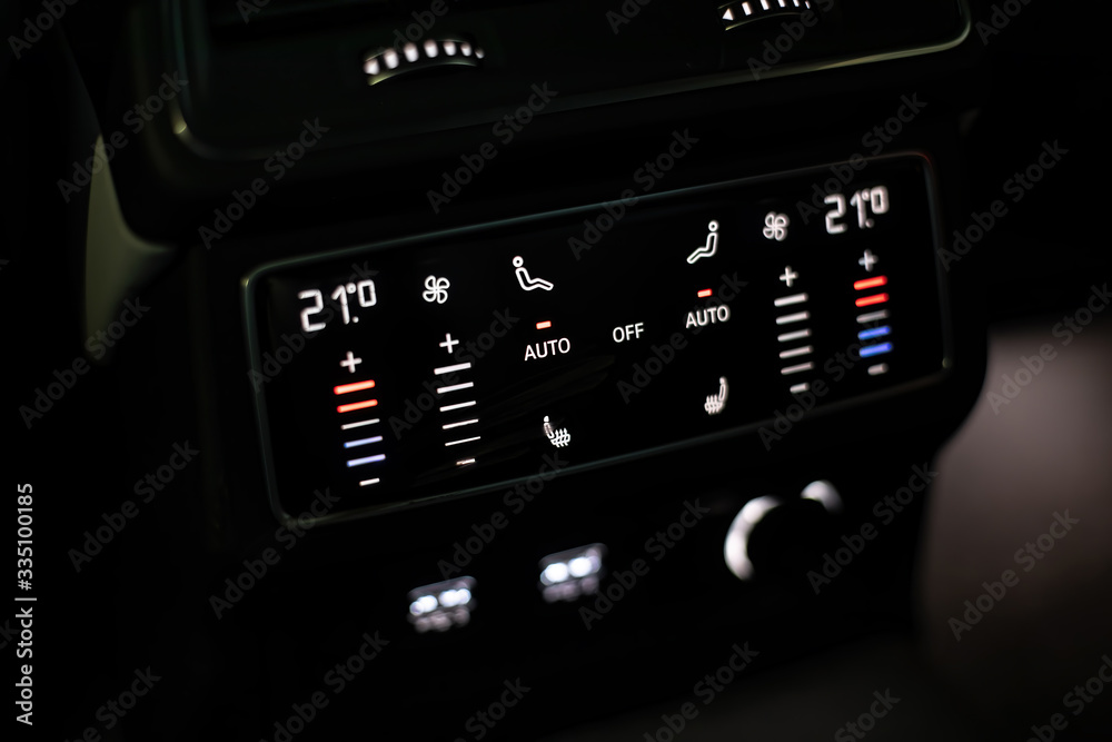 Control panel rear climate control. A modern control screen in a ...