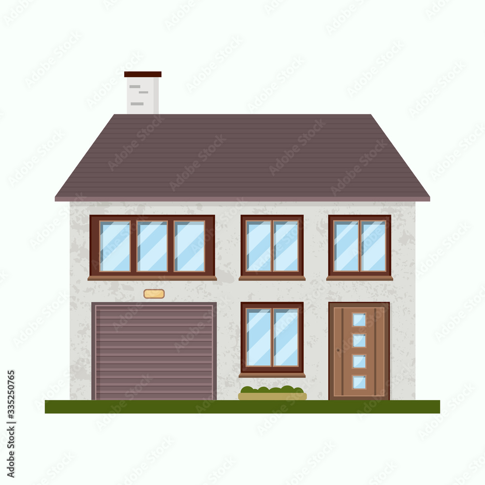 House vector illustration isolated on white background. Detailed house ...