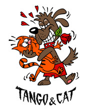 Cat Tango Dancers Art Free Stock Photo - Public Domain Pictures