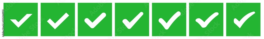 Check Mark Checkbox Square Icon Green | Checkmark Illustration | Tick Symbol | Voting Logo ...