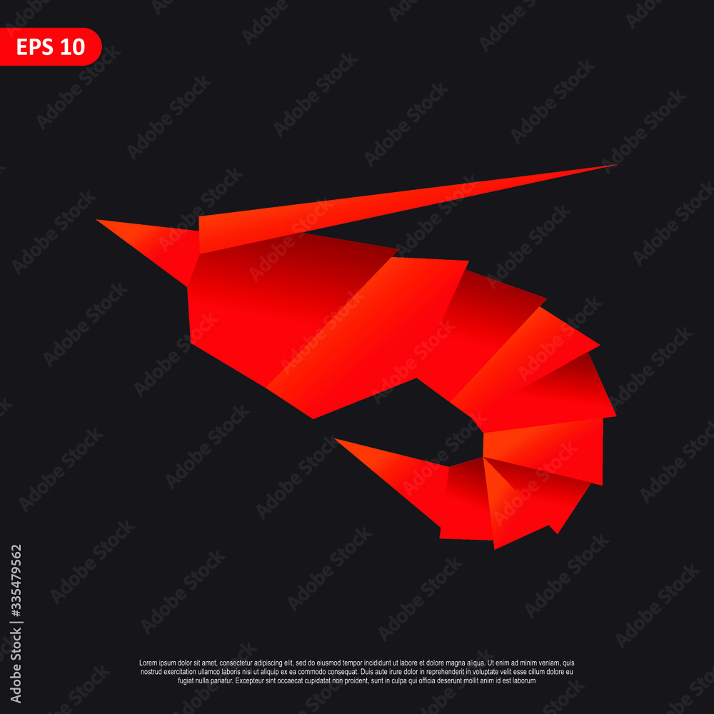Geometric Animal design vector, combined red and little bit orange ...