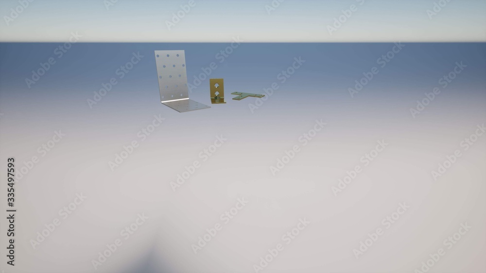 Angles, connectors, mounting Illustration in 3D Rendering Kątowniki ...