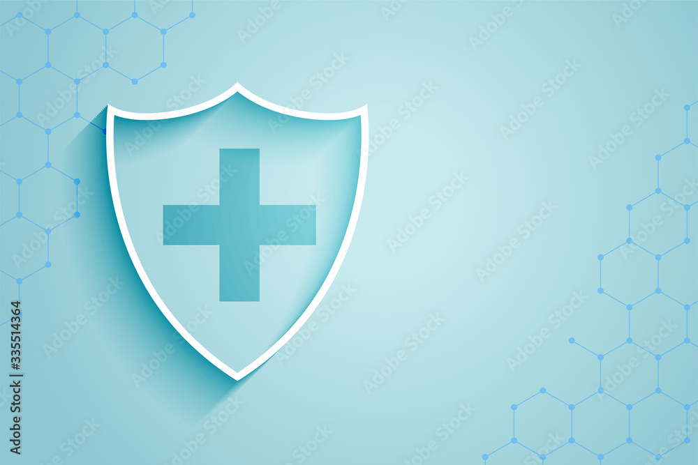 healthcare medical shield background with text space Stock Vector ...