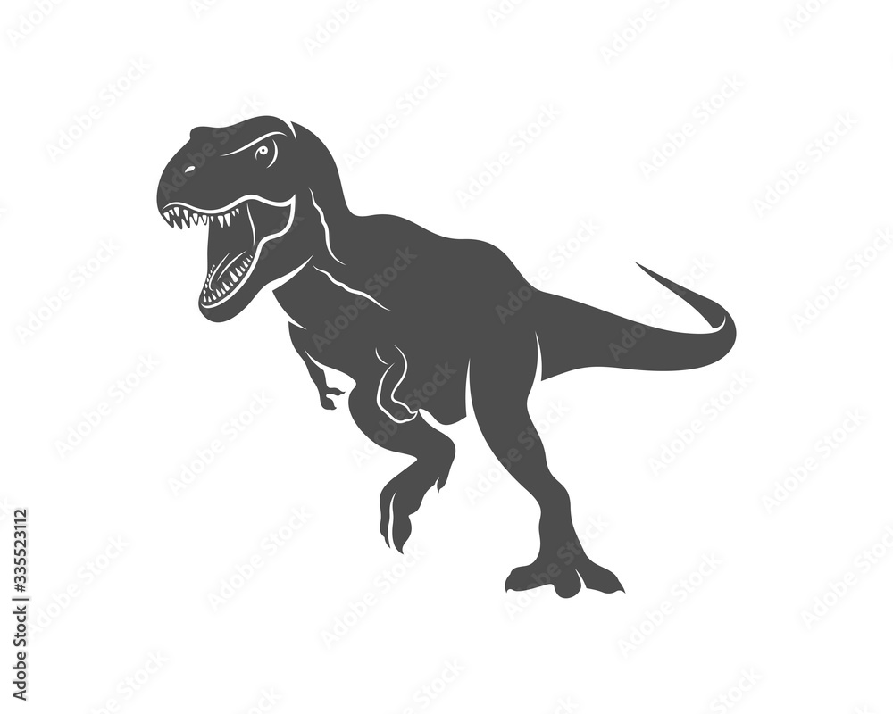 T rex logo design template. vector illustration Stock Vector | Adobe Stock