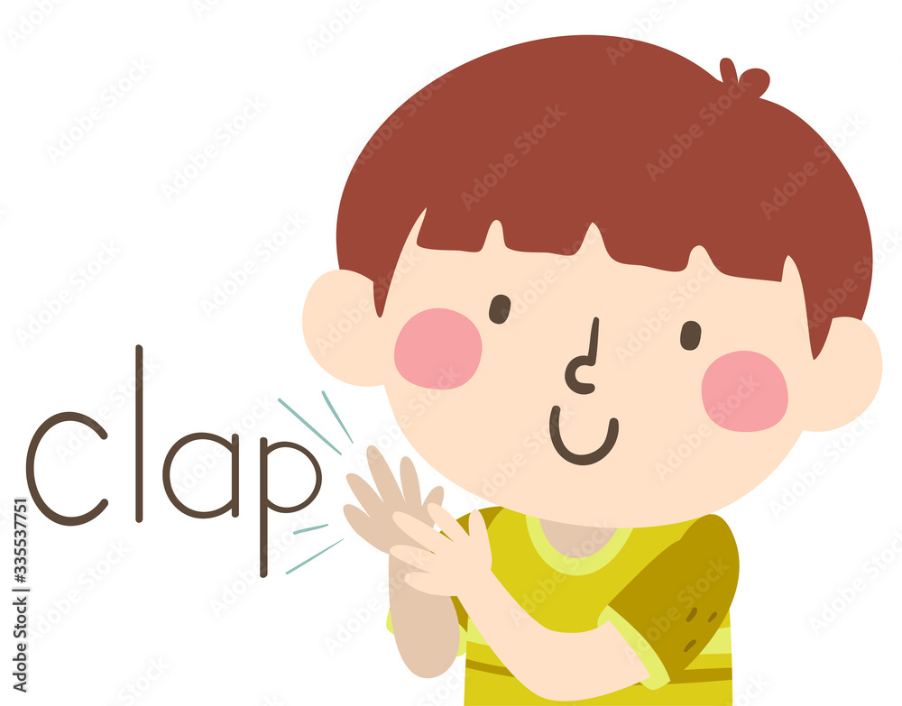 Kid Boy Sound Clap Illustration Stock Vector | Adobe Stock