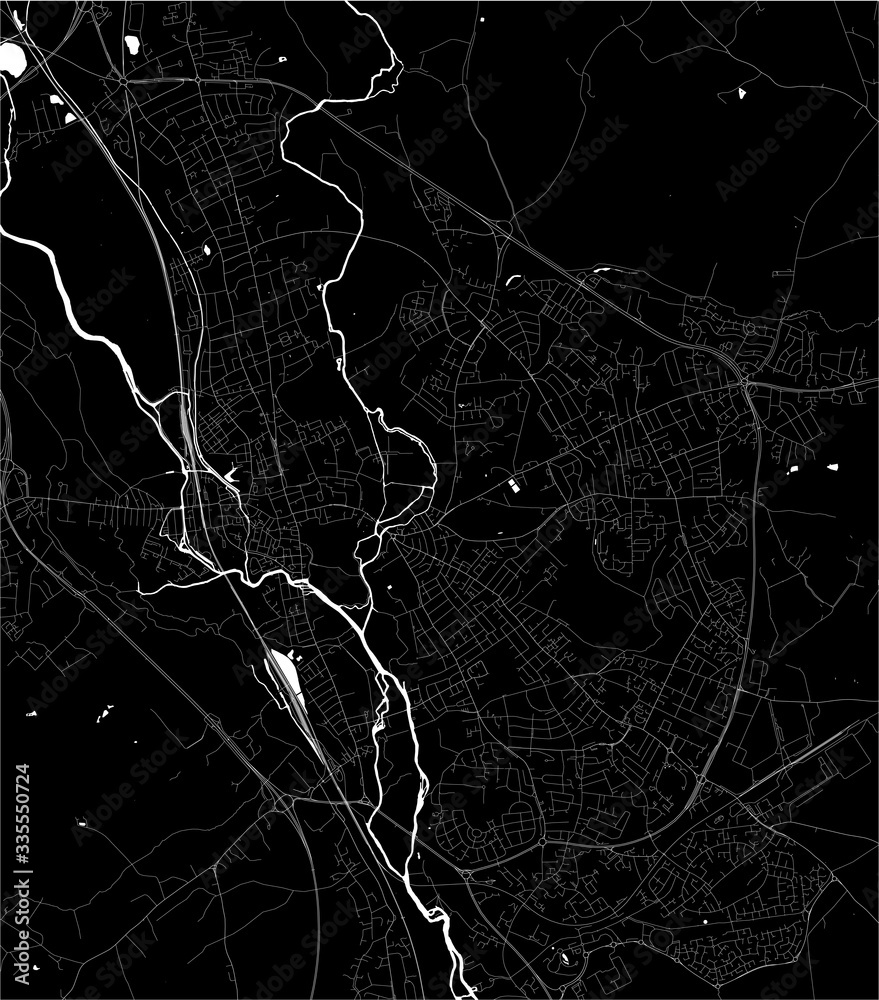 map of the city of Oxford, Oxfordshire, South East England, England, UK ...