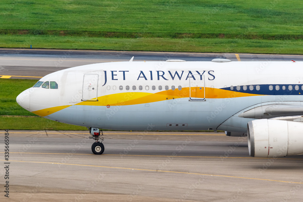 Jet Airways Airbus A330-200 airplane Singapore Changi airport Stock ...