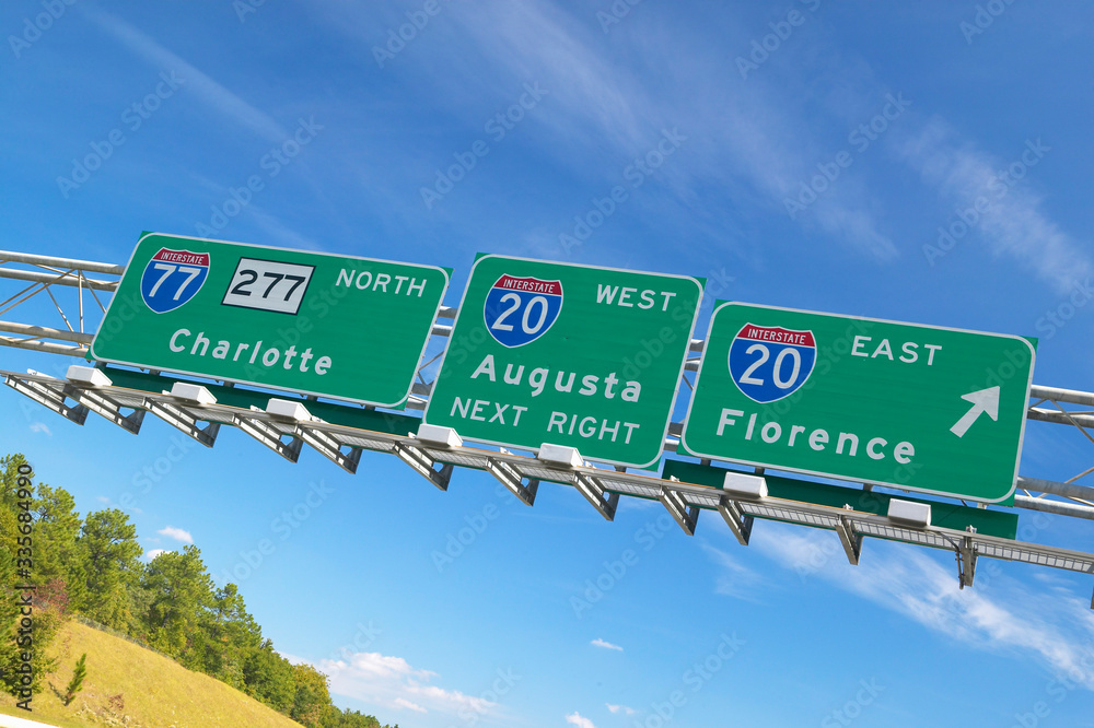 Interstate Highway Signs to Florence and Augusta Georgia at ...