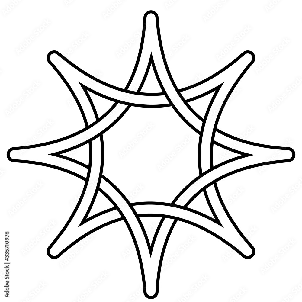 Celtic knot star intertwining rays, vector star symbol of hope and ...