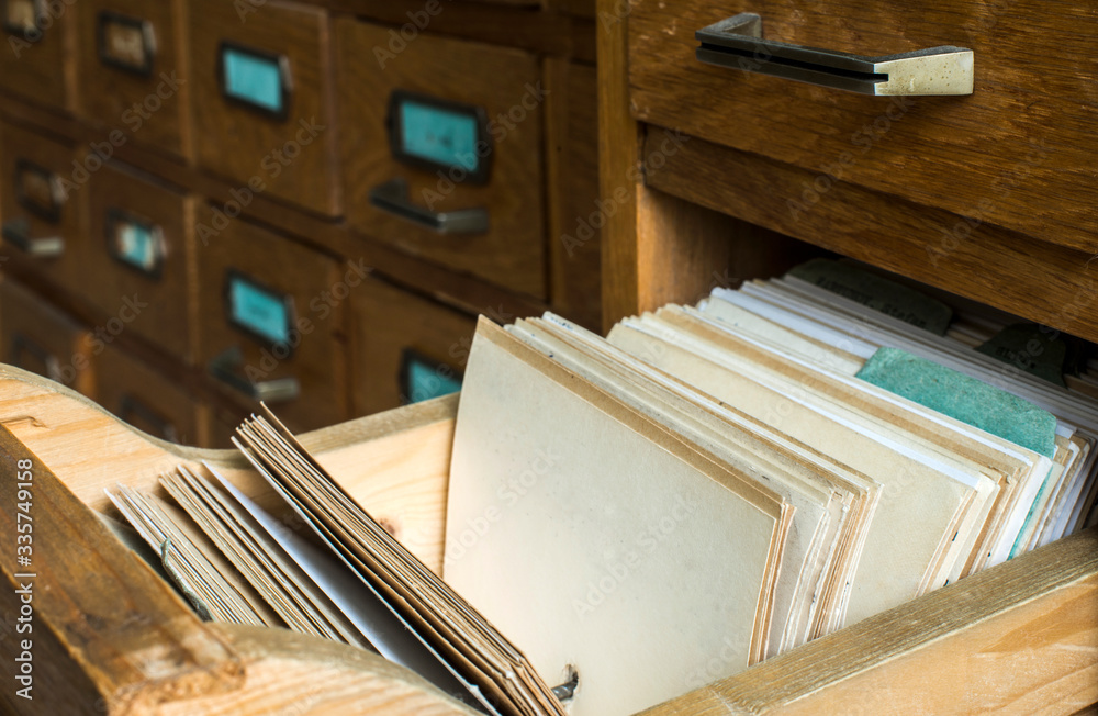 Old archive with drawers Stock Photo | Adobe Stock
