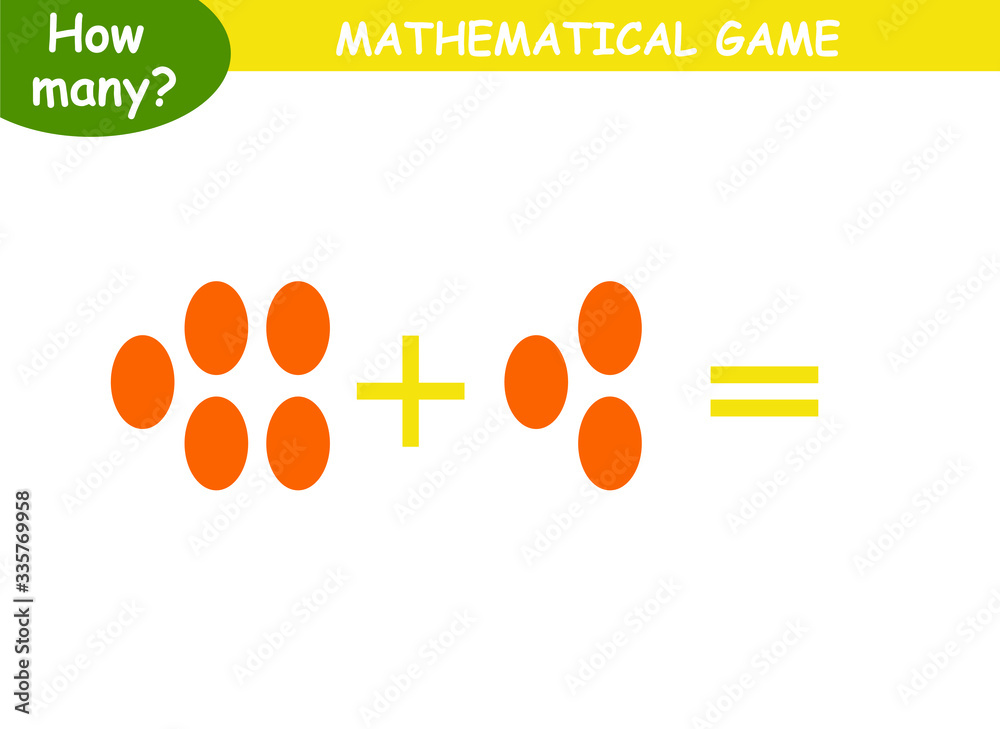 examples of addition with geometric shapes. educational page with ...