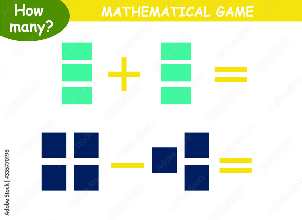 examples of addition and subtraction with geometric shapes. educational ...