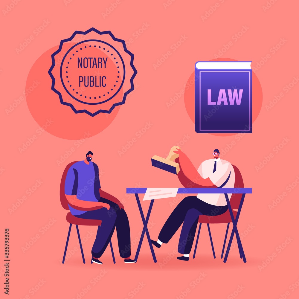 Official Document, Validity Concept. Notary Stamping Agreement to ...