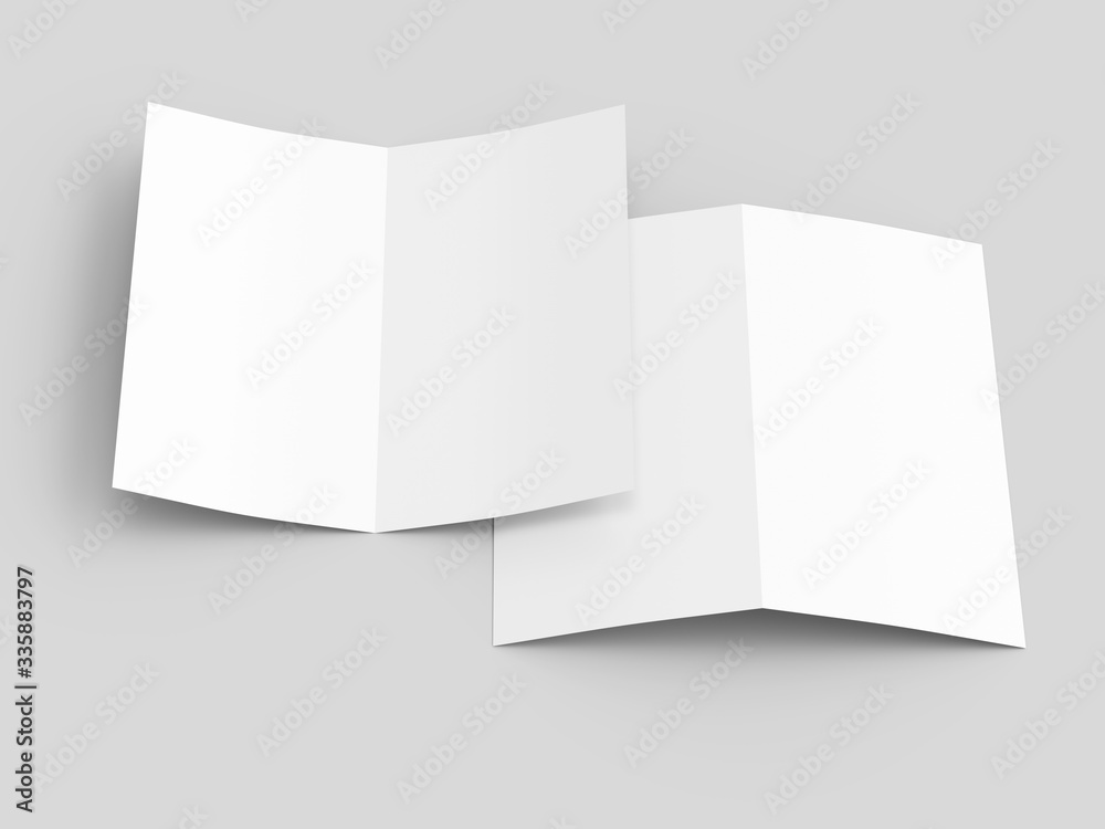 Leaflet folded to DL format - mock up Stock Illustration | Adobe Stock