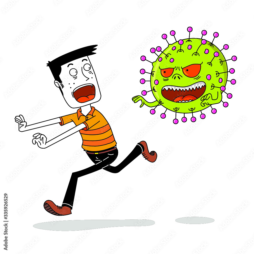 man is scared by bad ugly virus Stock Vector | Adobe Stock