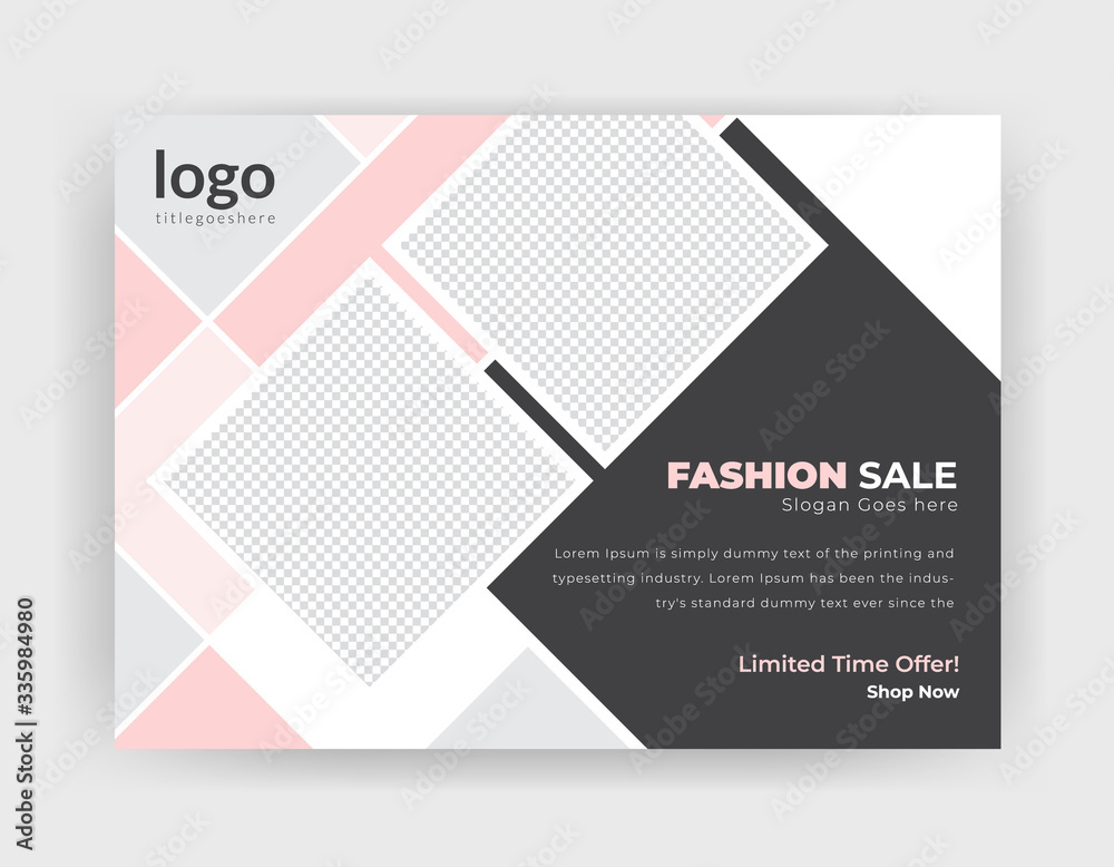 Modern Fashion Sales off Flyer template.Horizontal Flyer design ...