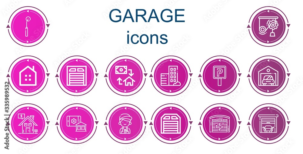 Editable 14 garage icons for web and mobile Stock Vector | Adobe Stock