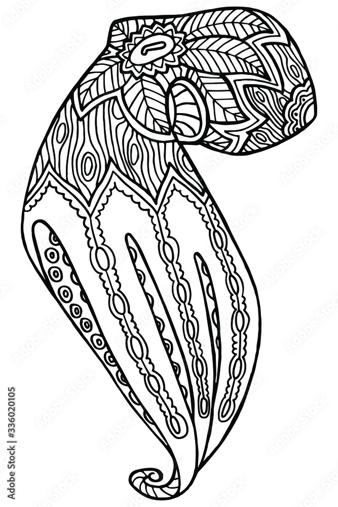Vector illustration. Coloring page. Black line. Coloring book for ...