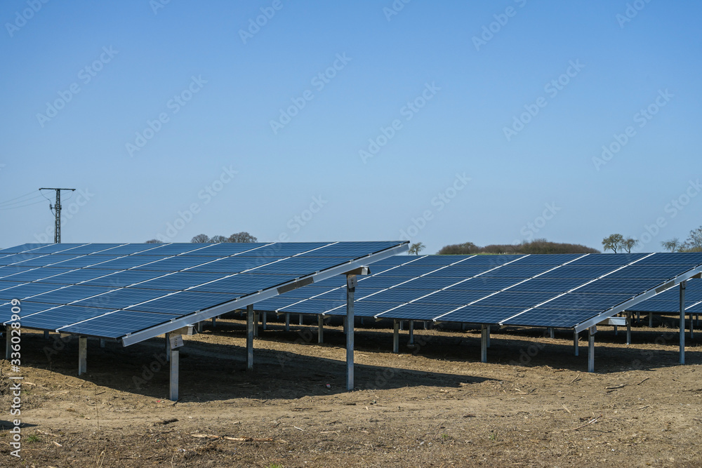Solar Thermal Collector Field The Panels Generate Renewable Energy By