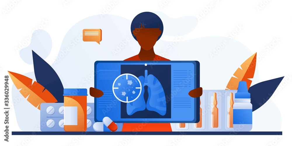 Patients lung radiography image. Lungs with tuberculosis, lung cancer ...
