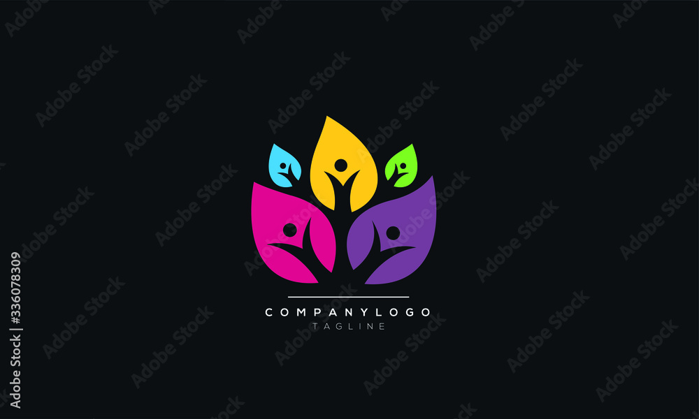 Set of Team Work Logo Design. Together. Modern Social Network Team Logo ...