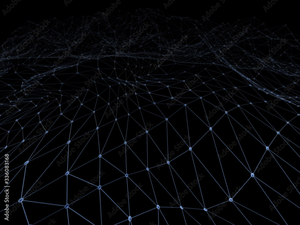 Abstract 3d plexus background technology ,Blockchain Digital data , background particles and ...