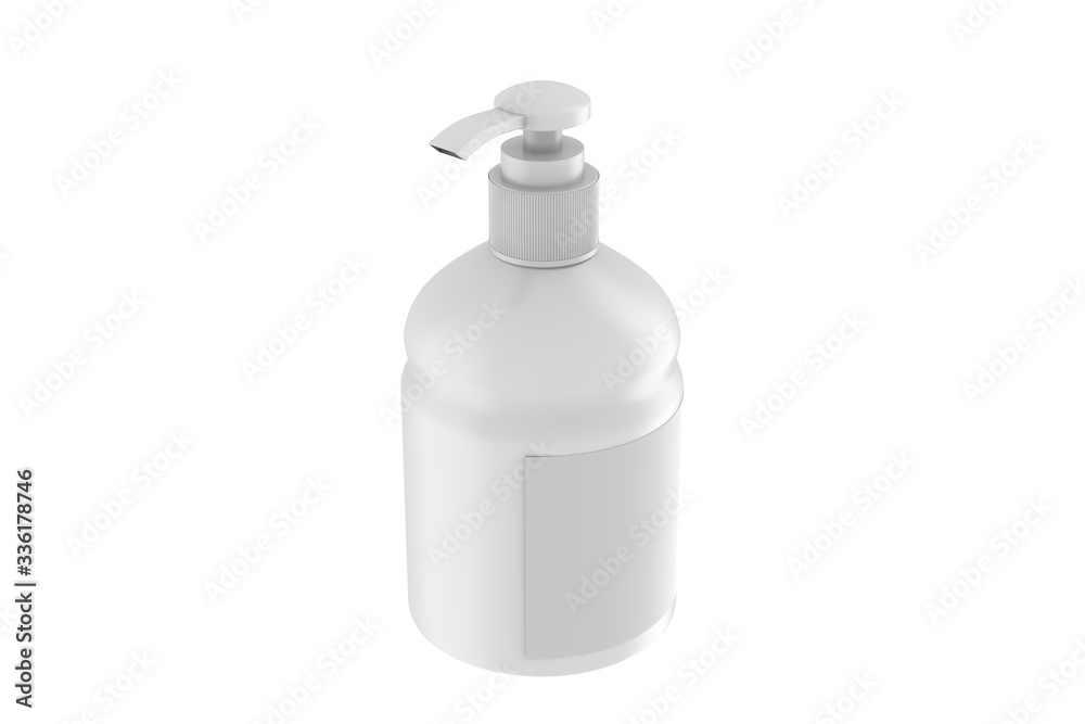 Ads template, blank hand wash realistic plastic bottle with dispenser ...