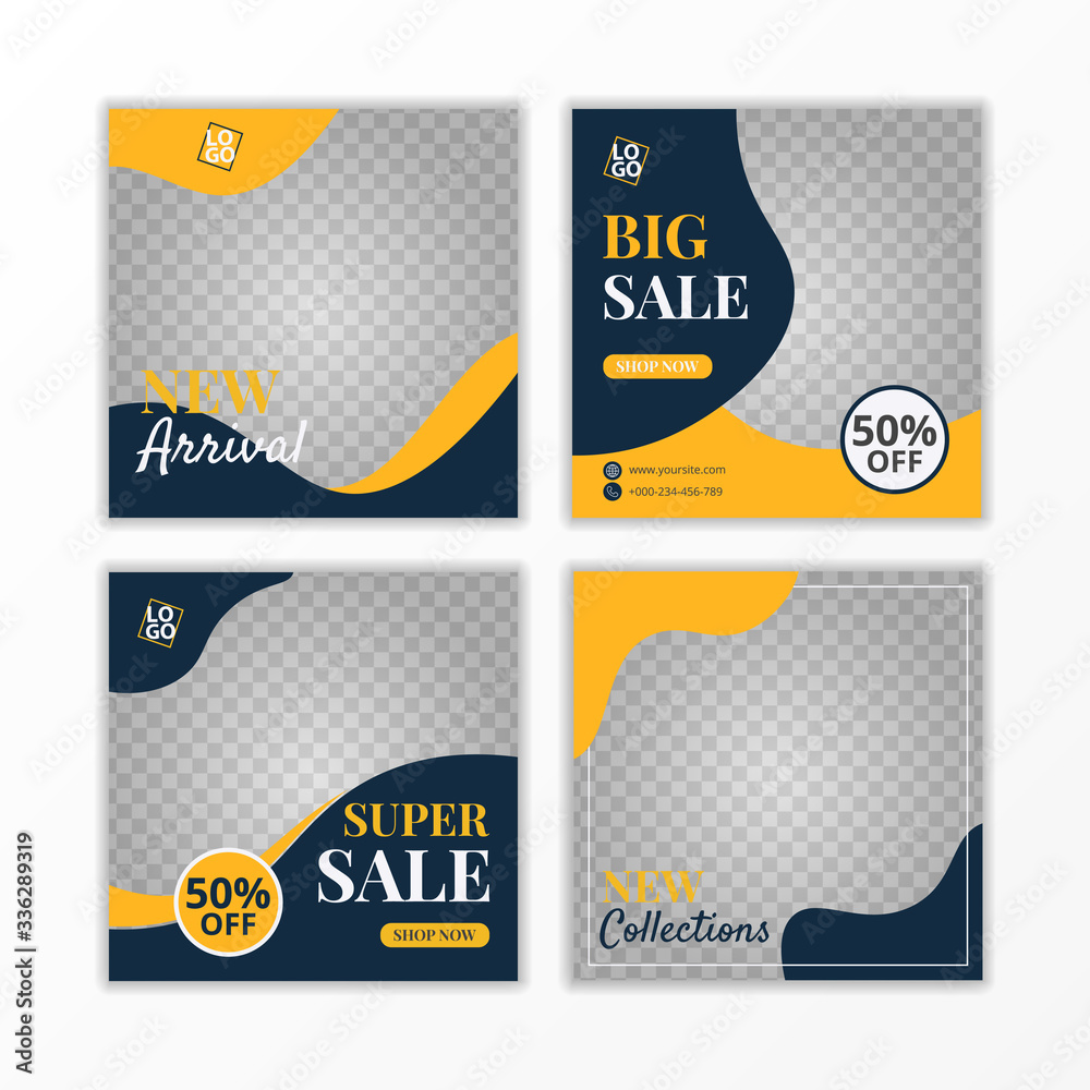 Instagram post template for ads Stock Vector | Adobe Stock