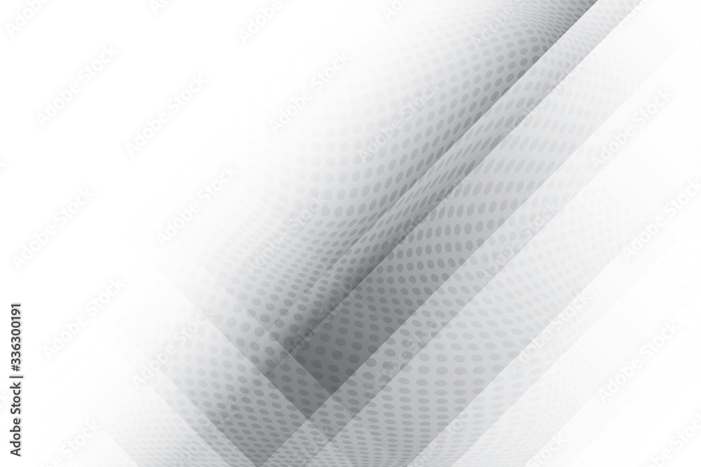 Abstract geometric whtie and gray color background with halftone effect ...