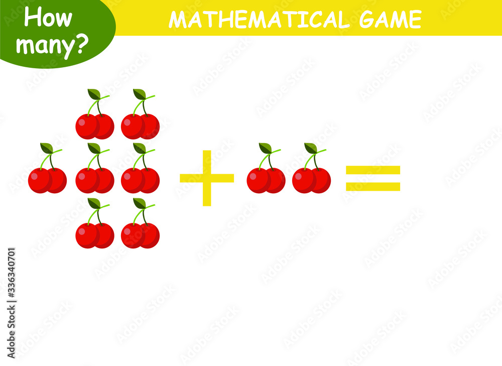 examples of addition with fruits and vegetables. educational page with ...