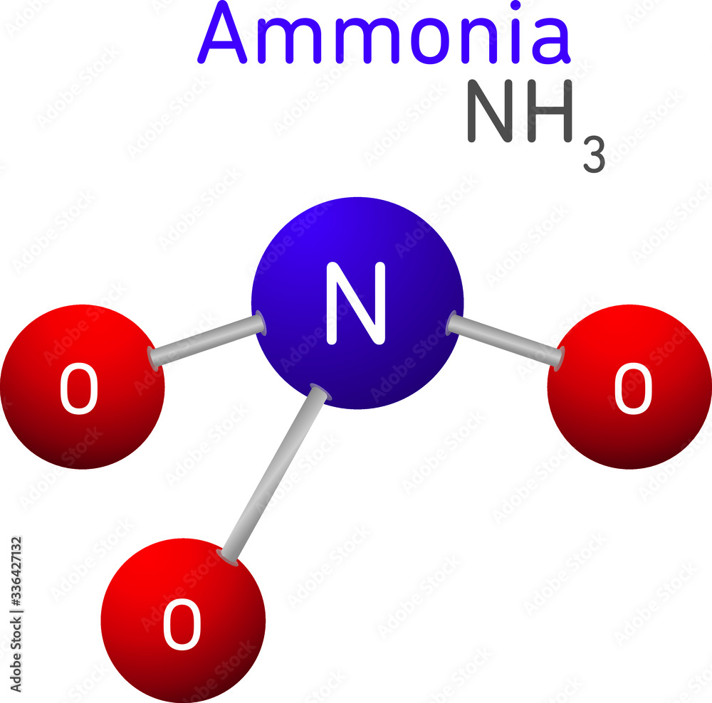 Ammonia NH3 Structural Chemical Formula Model Stock Vector | Adobe Stock