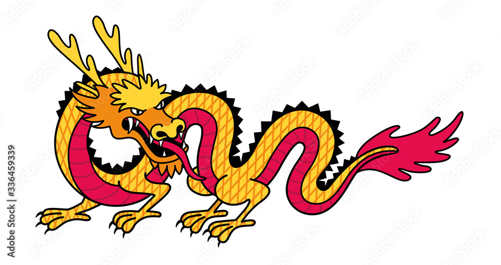 Traditional japanese dragon. Asian mythological creature. Vector ...