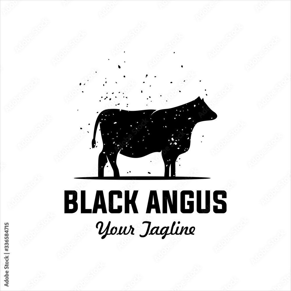 black angus logo design template. cow farm logo design. cow vector ...