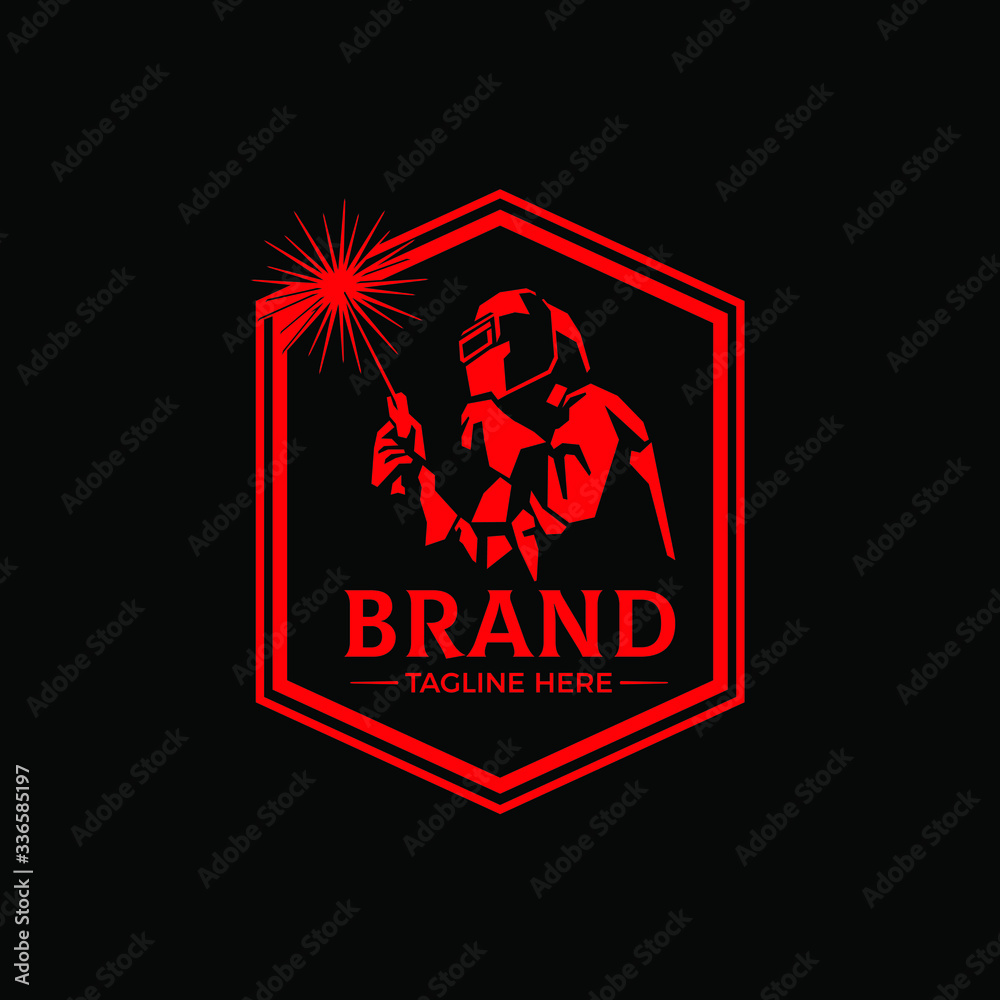Logo Welding company badge logo design, emblem logo vector Stock Vector ...