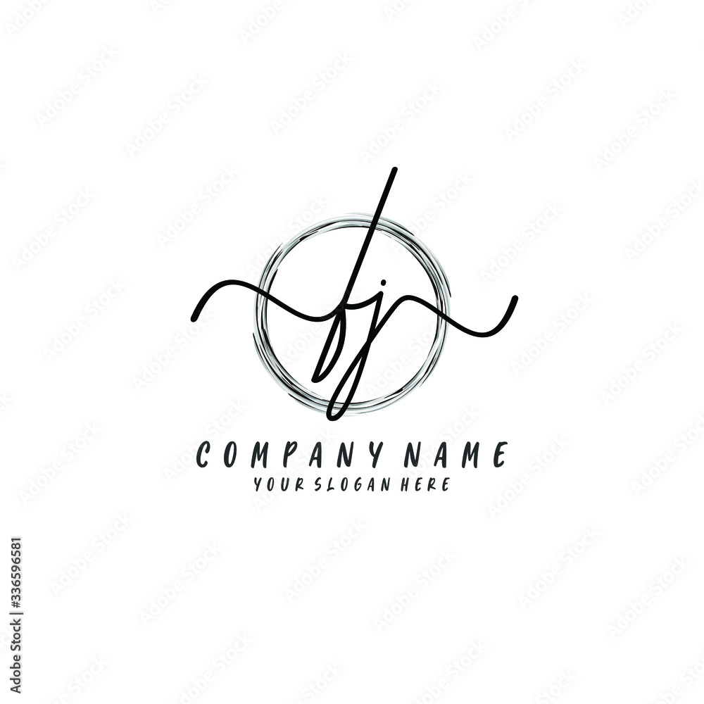 FJ initial Handwriting logo vector templates の Stock ベクター | Adobe Stock