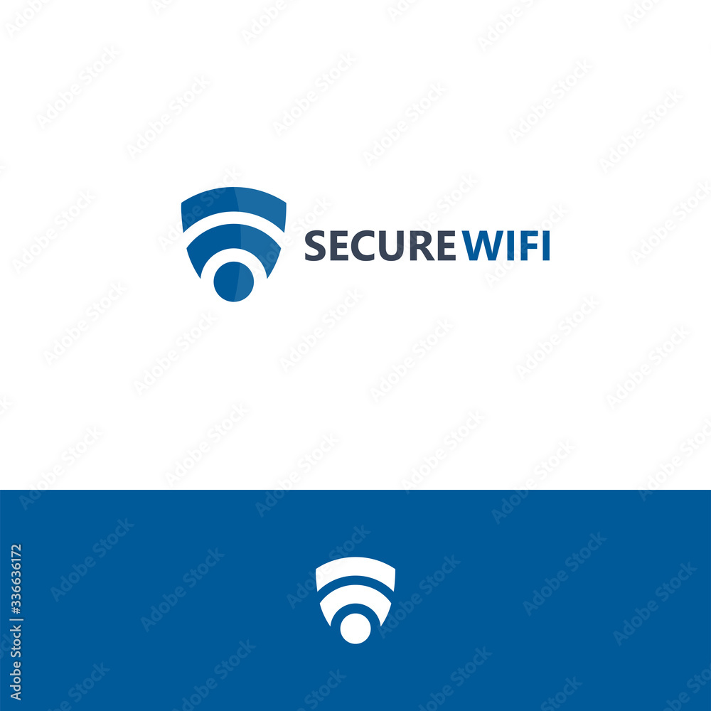 Vector de Stock Logo secure wifi, Vector logo template. can be used for ...