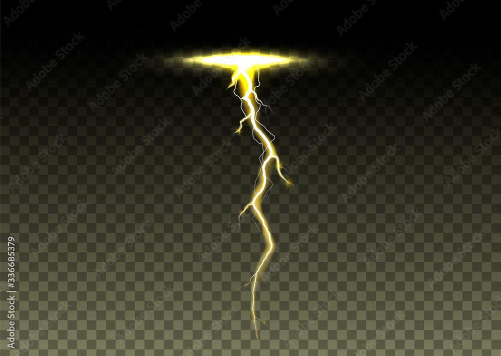 lightning bolt on transparent background. Stock Vector | Adobe Stock