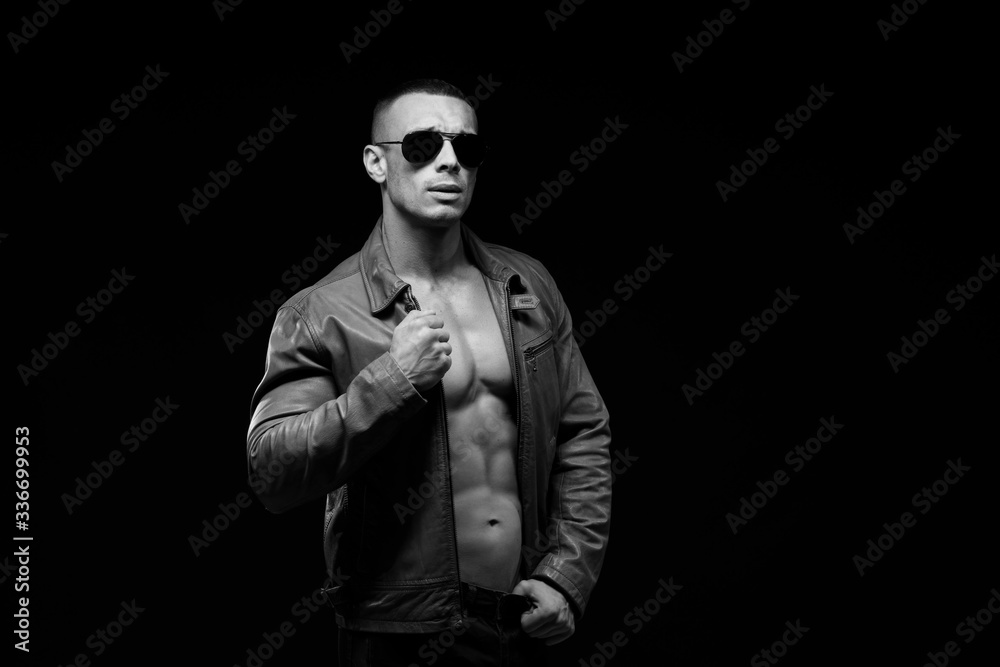 Sexy Torso Fashion Portrait Of Sporty Healthy Strong Muscle Guy