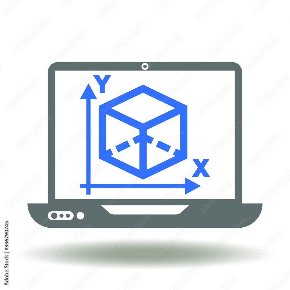 Vector de Stock BIM Building Information Modeling Logo. Laptop Computer ...