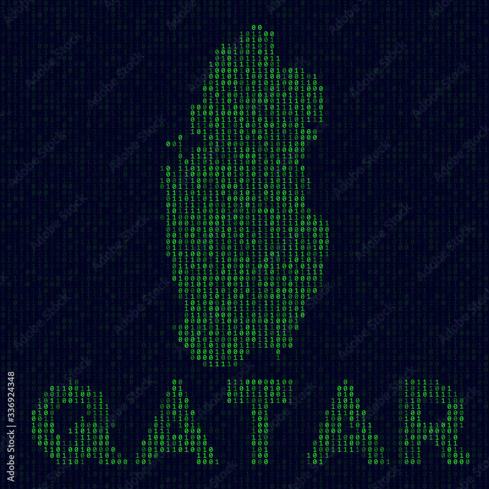 Vector de Stock Digital Qatar logo. Country symbol in hacker style ...