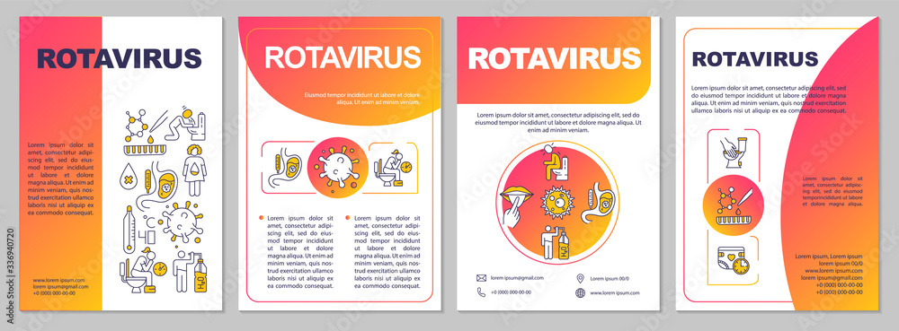 Rotavirus infection brochure template. Stomach flu symptoms. Flyer ...