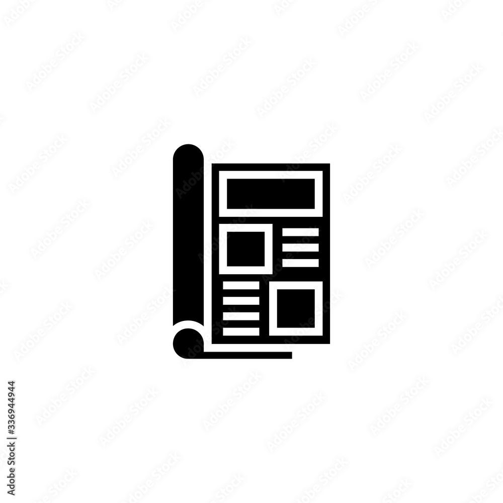 Magazine open page vector icon. Newspaper icon. Journal symbol. Book ...